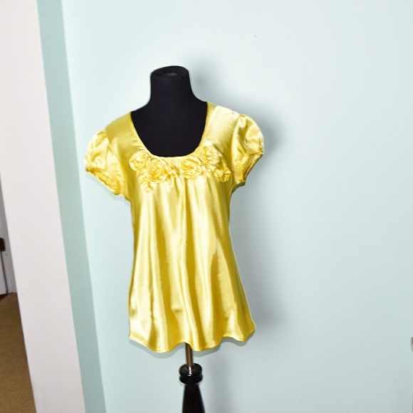 Tops | Allison Taylor Silky Sunshine Yellow Blouse | Poshmark